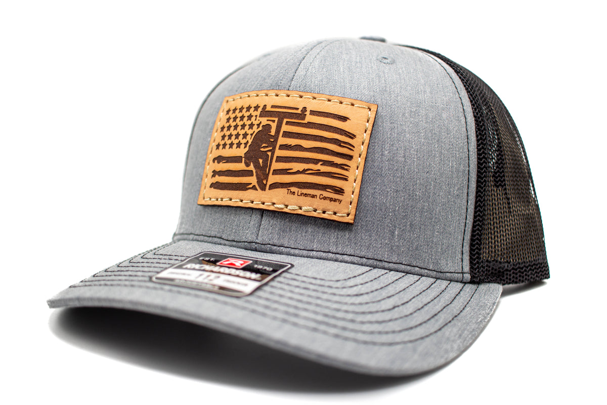 "Lineman Flag" Leather Patch Richardson 112 Hat – The Lineman Company
