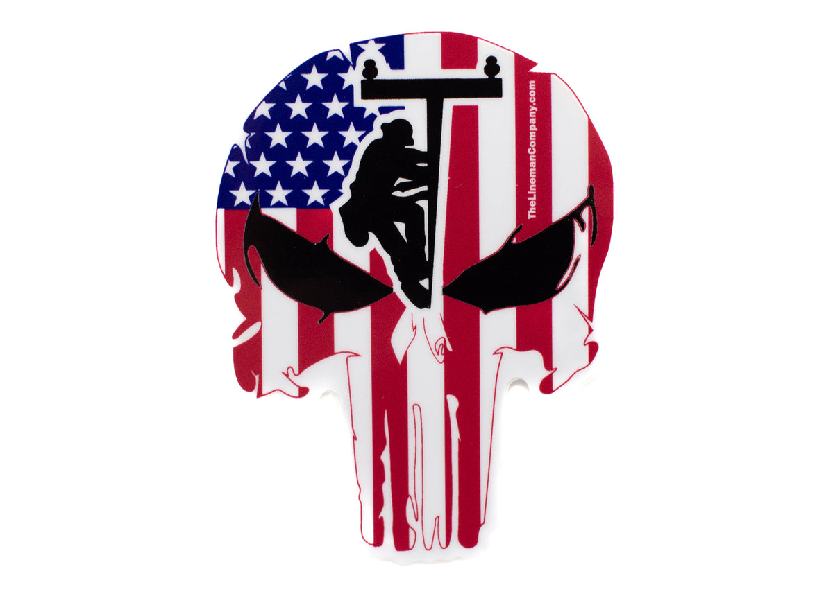 "Lineman Punisher Skull" 3x2" Sticker – The Lineman Company